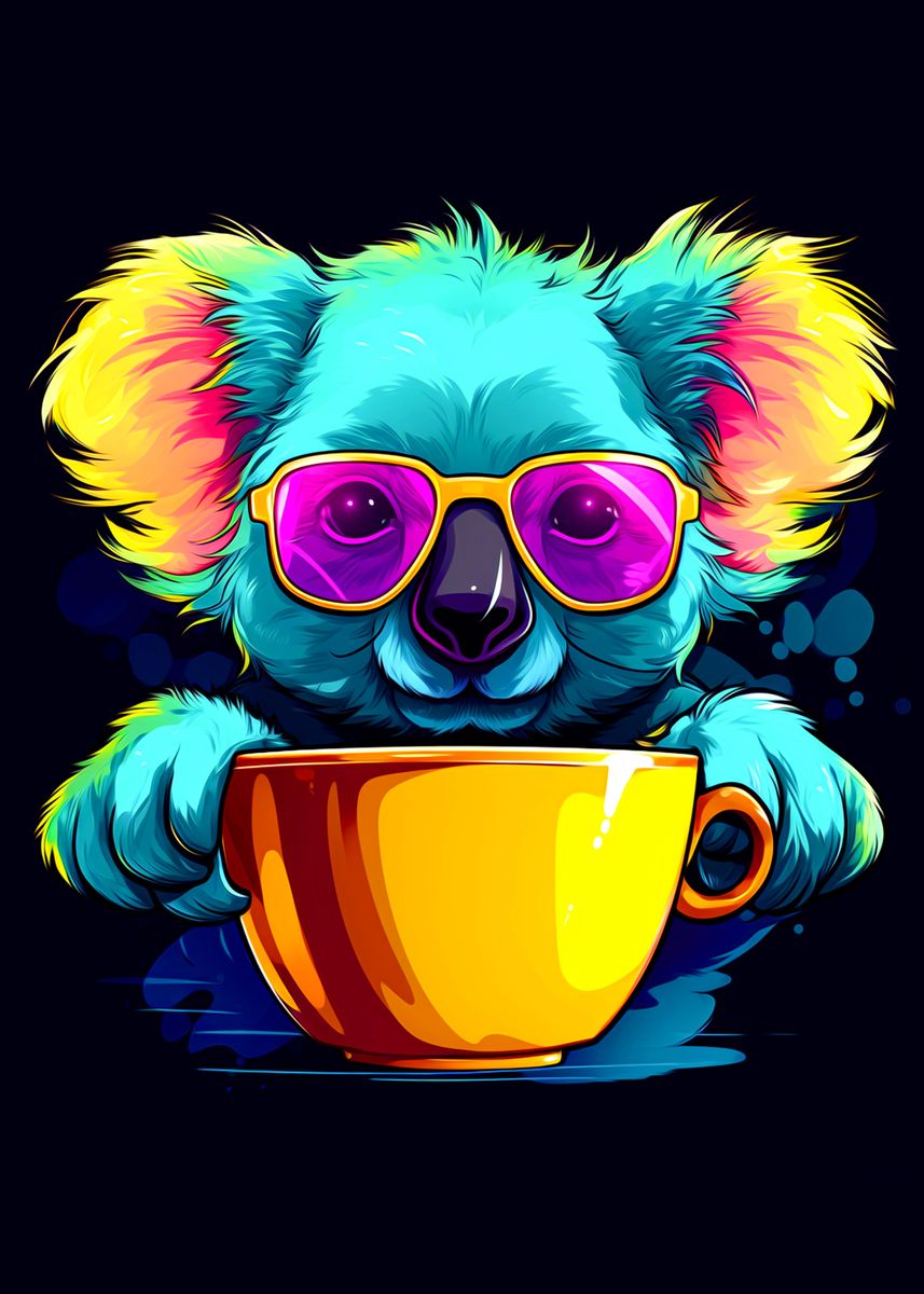 'Cute Koala' Poster, picture, metal print, paint by acker ranie | Displate