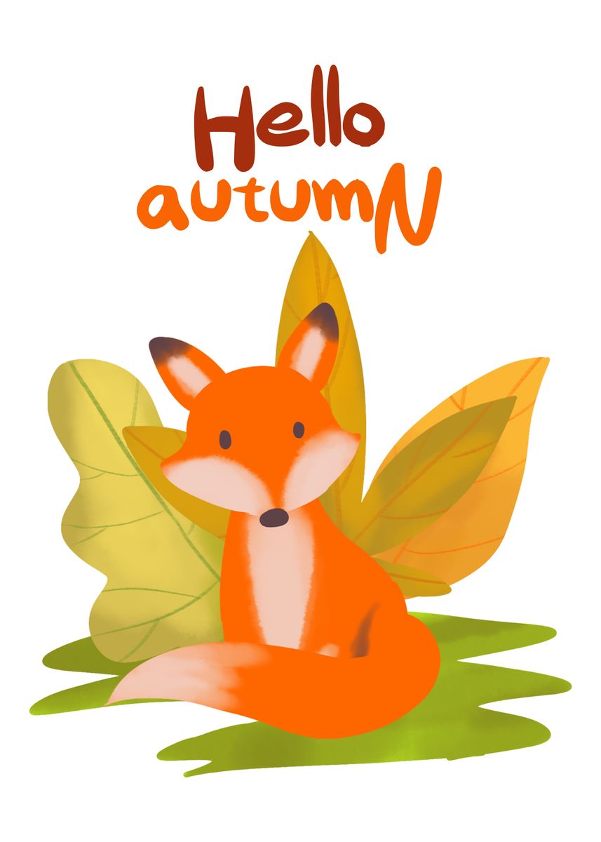 'Hello Foxes' Poster, picture, metal print, paint by Tovu Yovi Darmawan ...