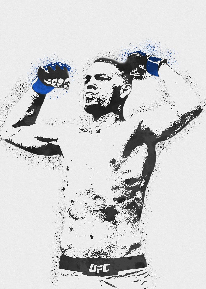 'Nate Diaz ' Poster, picture, metal print, paint by Paul C. Lane | Displate