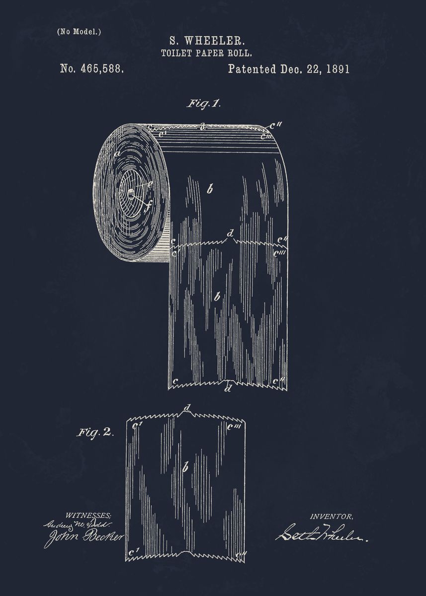 '1891 Wheeler Toilet paper ' Poster, picture, metal print, paint by ...