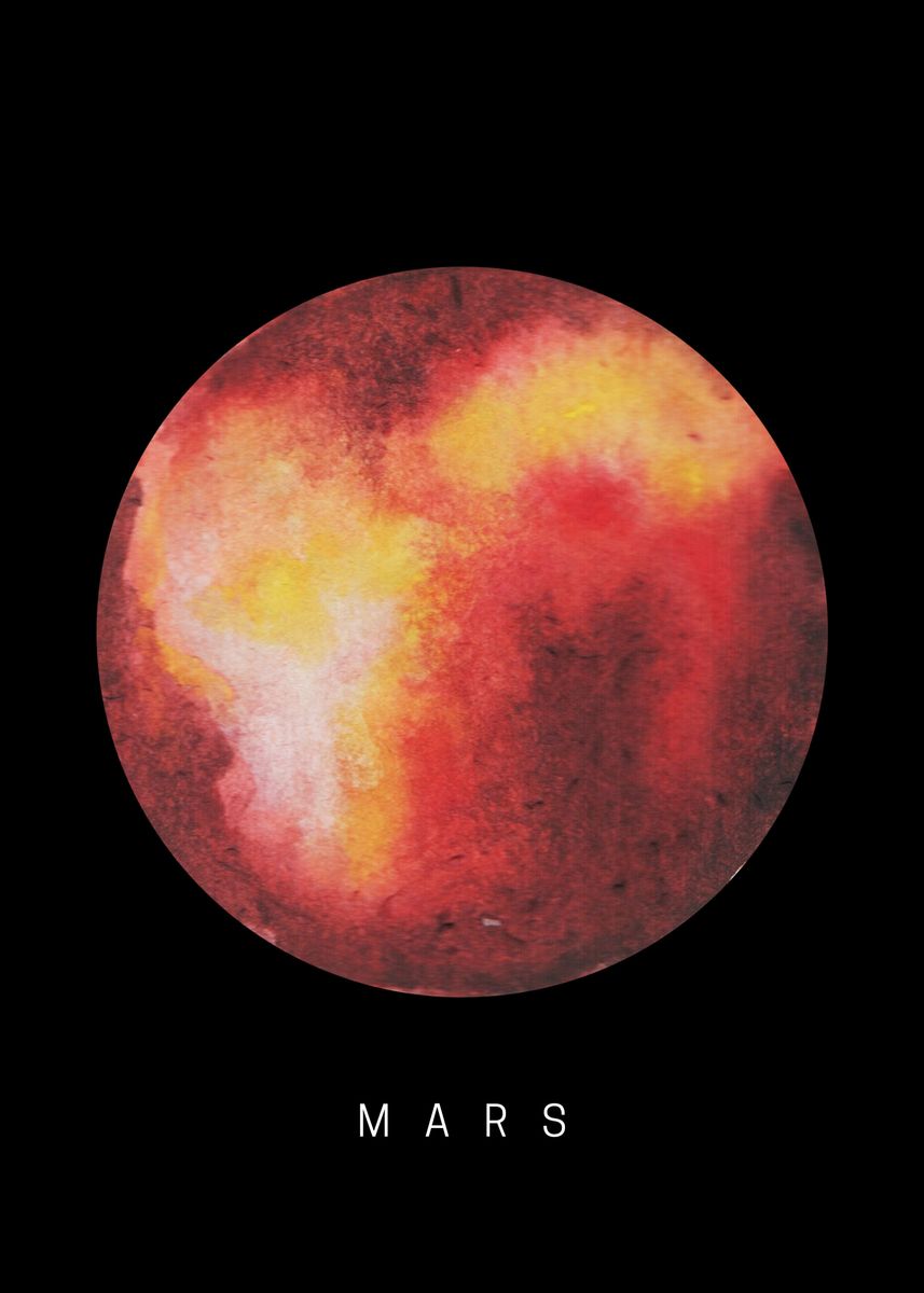 'Planet Mars' Poster, picture, metal print, paint by Tech Manis | Displate