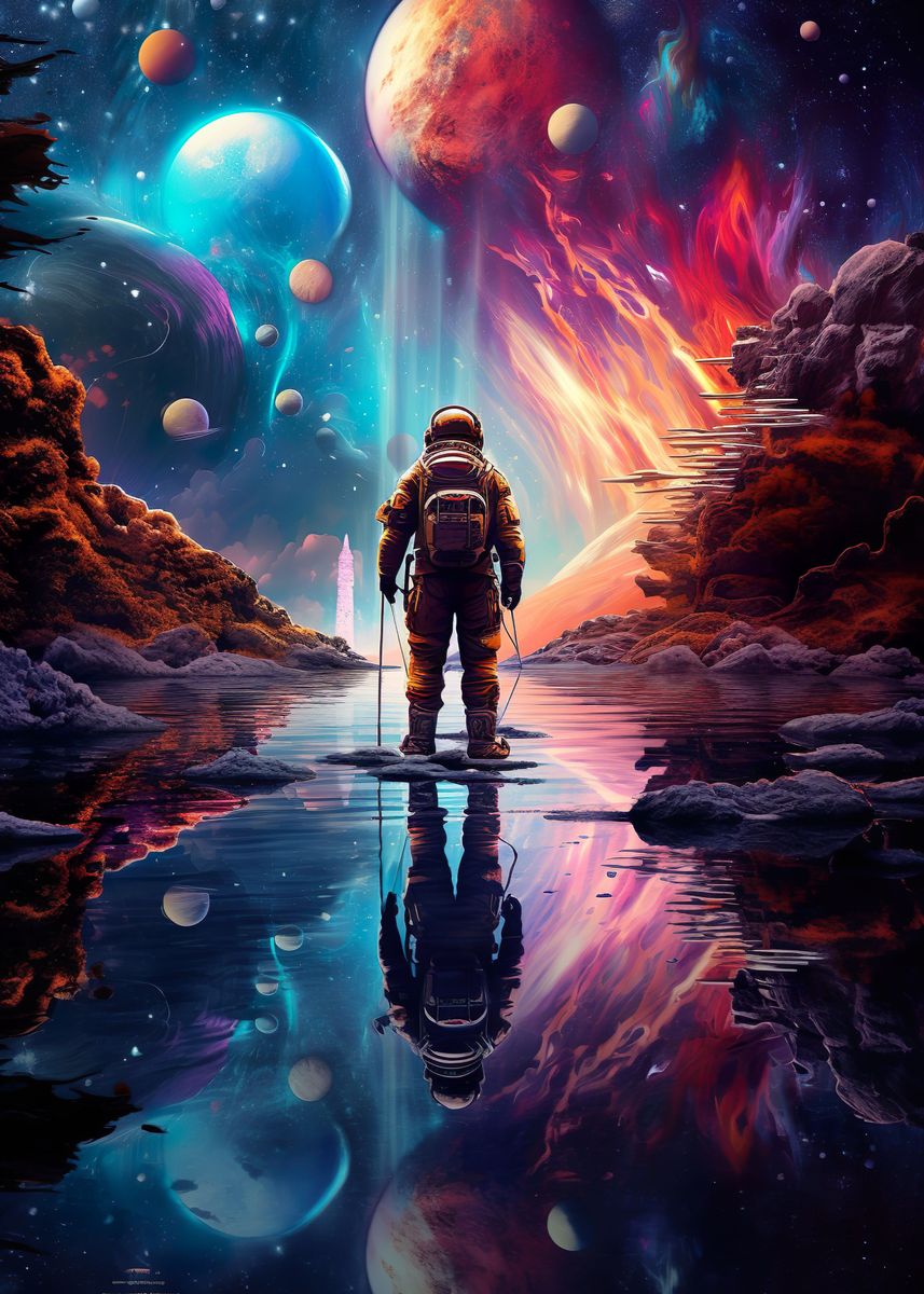 'Colors of Space Planet' Poster by Maximus Stone | Displate