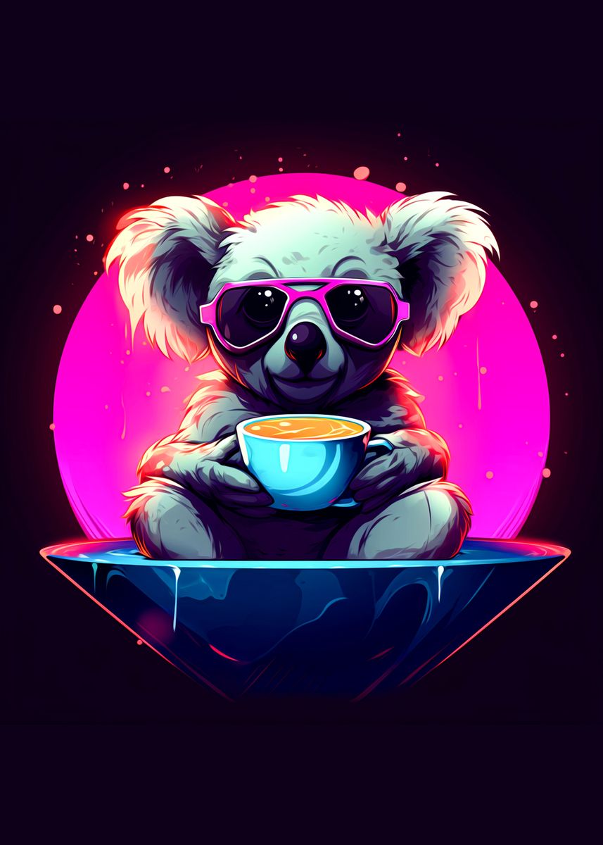 'Cute Koala' Poster, picture, metal print, paint by acker ranie | Displate