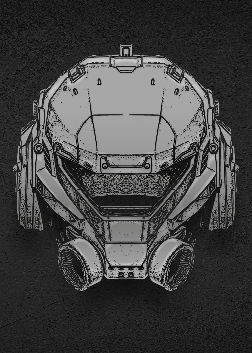 'helmet' Poster, picture, metal print, paint by supergaff | Displate