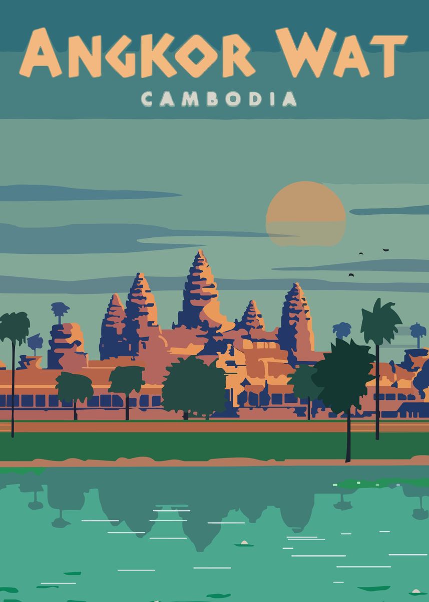 'Travel to Angkor wat' Poster, picture, metal print, paint by Addolf ...