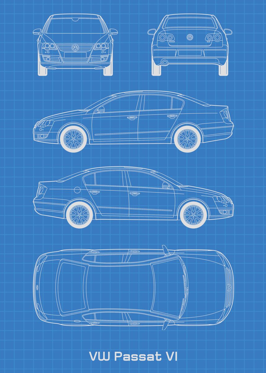 'VW Passat VI' Poster, picture, metal print, paint by Aleksandras ...