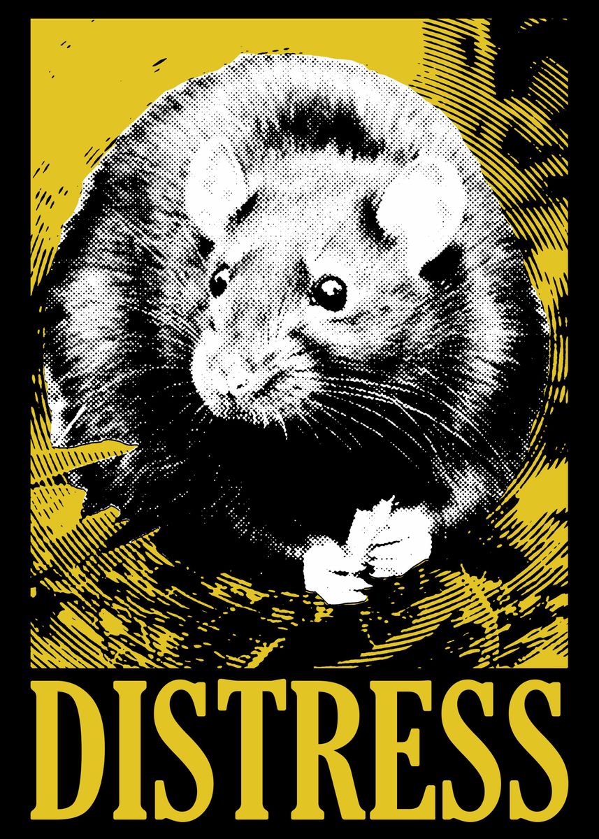 'Distress Vintage Rat' Poster, picture, metal print, paint by John ...