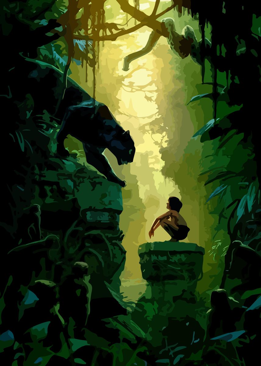 'Bagheera Jungle' Poster, picture, metal print, paint by niken larasati ...