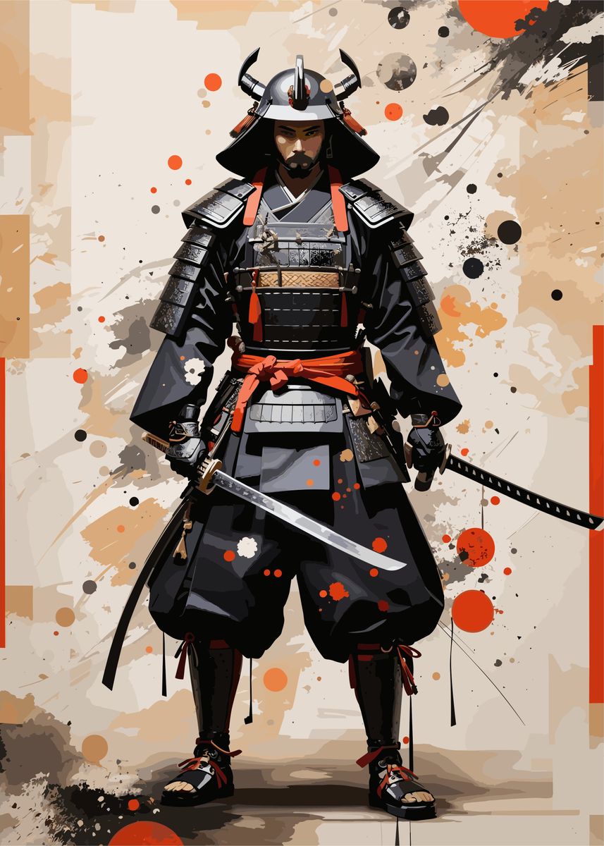 'abstract samurai' Poster, picture, metal print, paint by hate artwork ...