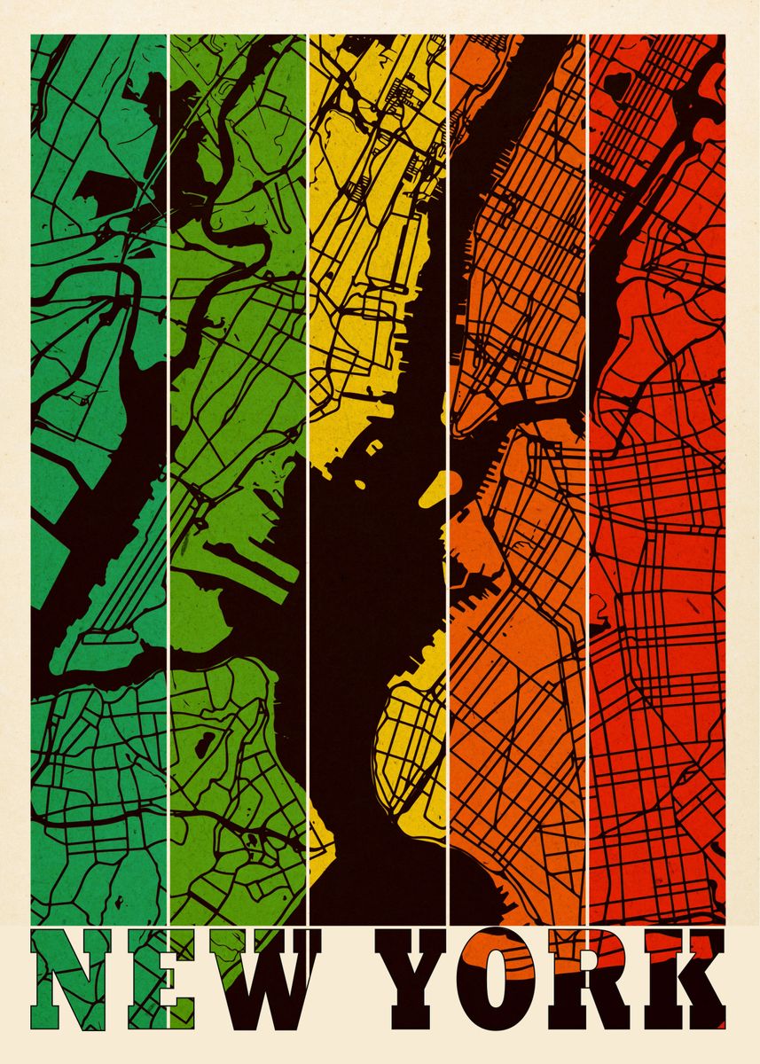 'New York NY USA' Poster, picture, metal print, paint by Ryan Proffitt ...