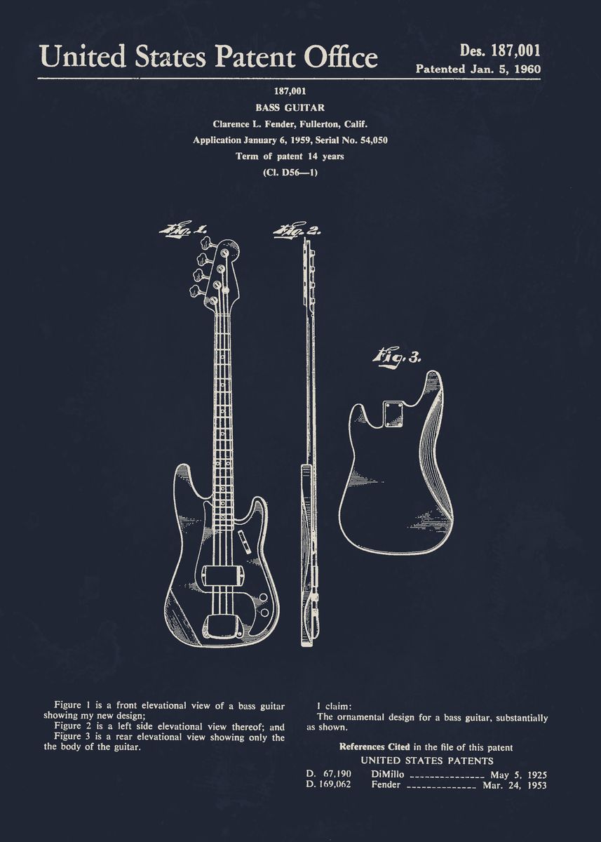 'Fender Bass Guitar ' Poster by MyDigitalMind | Displate