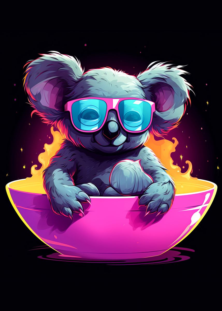 'Cute Koala' Poster, picture, metal print, paint by acker ranie | Displate