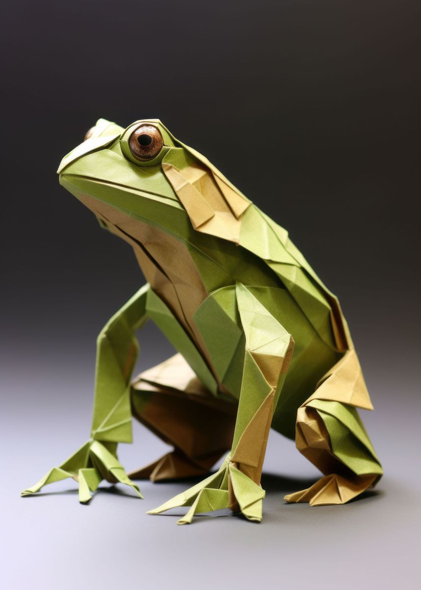 'Origami of Frog' Poster, picture, metal print, paint by Frank Hirschle ...