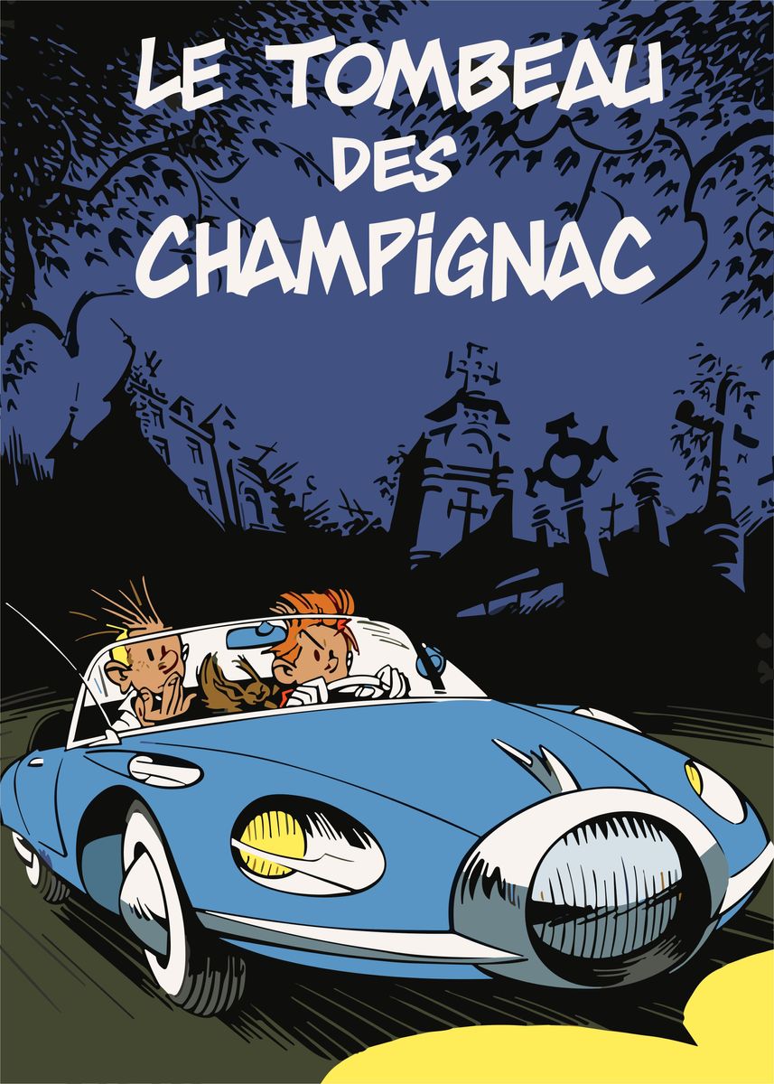 'Spirou et Fantasio cartoon' Poster, picture, metal print, paint by ...