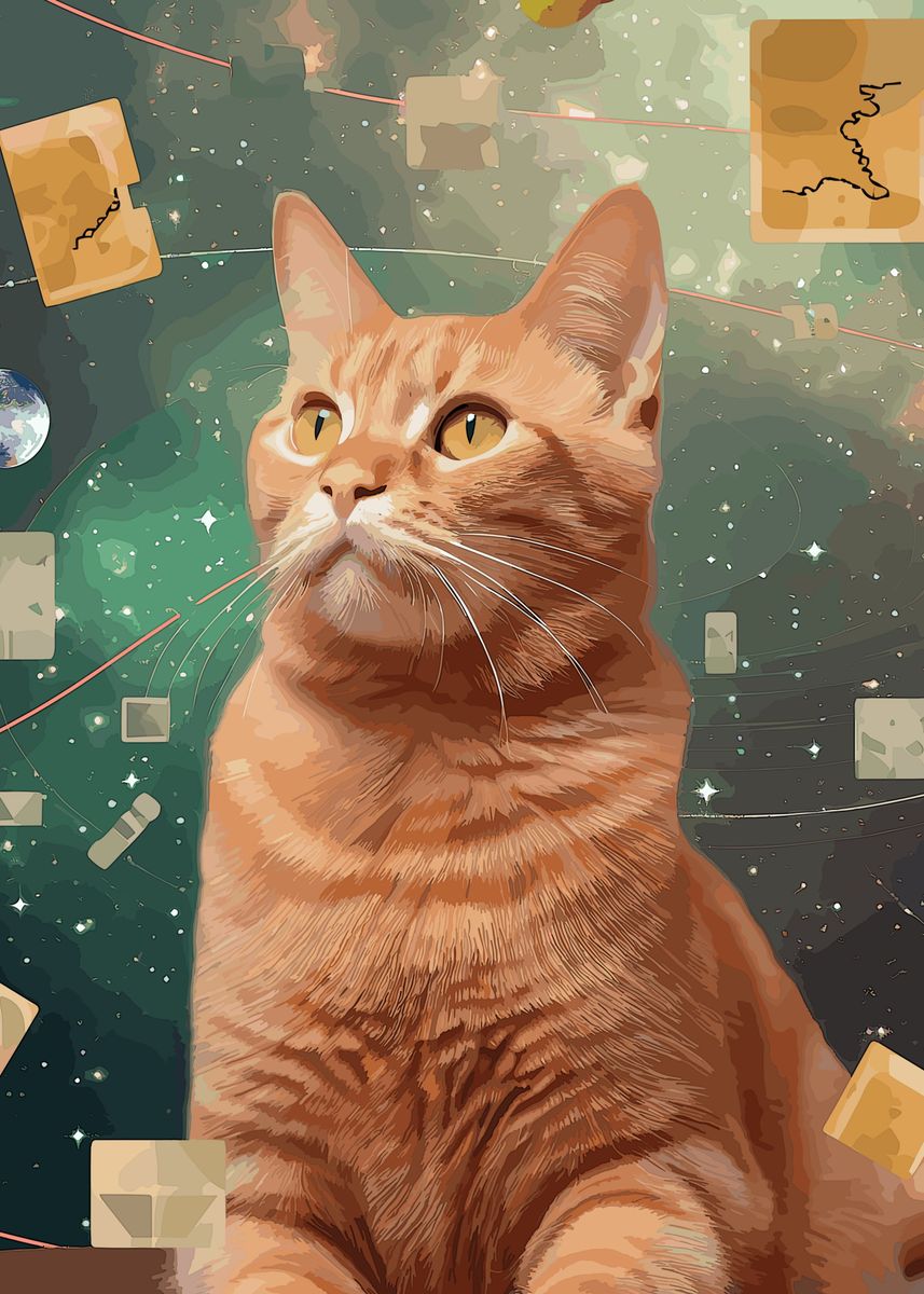 'cat math cute animal' Poster by Martyn Mack | Displate