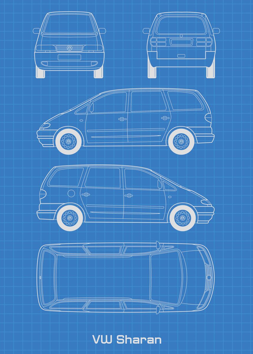 'VW Sharan' Poster by Aleksandras Palivonas | Displate