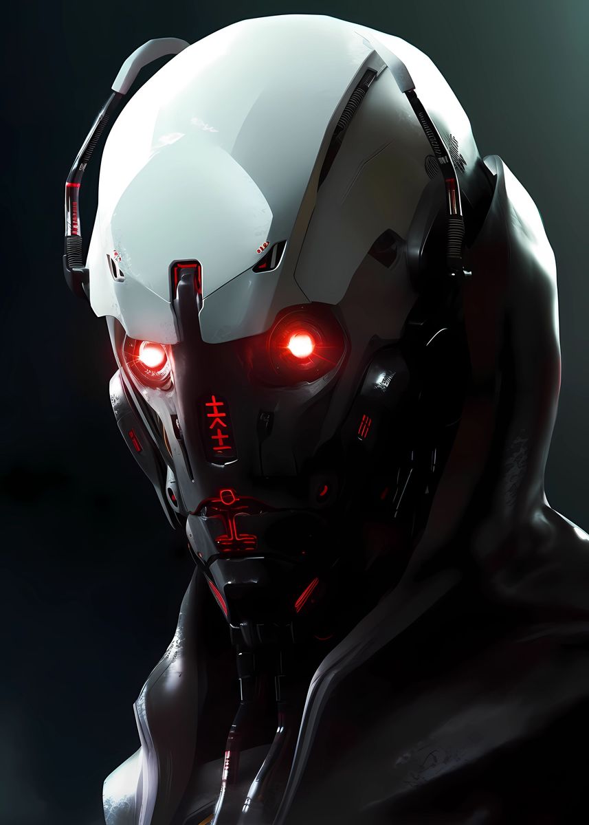 'Evil AI robot' Poster, picture, metal print, paint by Jiri Hodecek ...