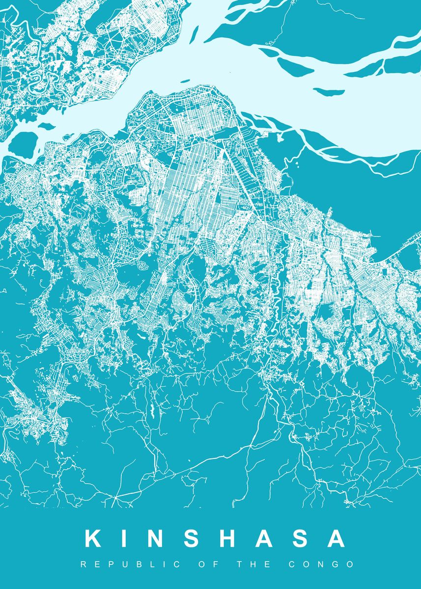 'KINSHASA REPUBLIC CONGO' Poster, picture, metal print, paint by ...