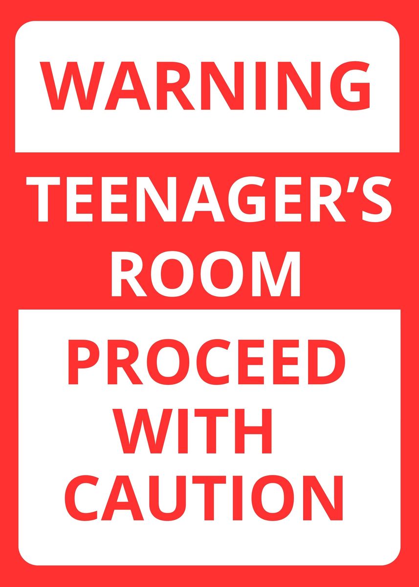 'warning teenagers room' Poster, picture, metal print, paint by EDSON ...