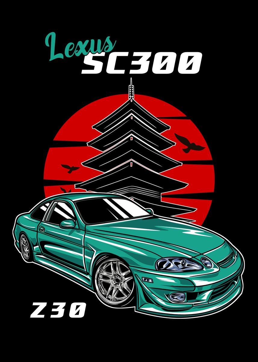 'Lexus SC 300' Poster, picture, metal print, paint by The Miracle ...