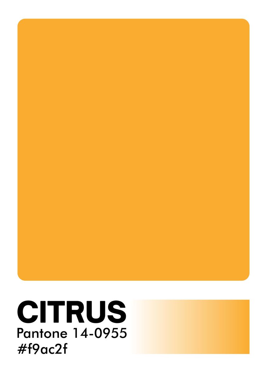 'PANTONE CITRUS' Poster, picture, metal print, paint by Dede Wiradinata ...