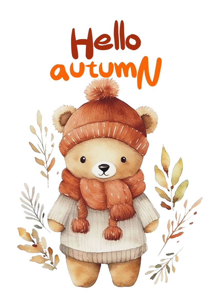 'Summer Bear' Poster, picture, metal print, paint by Tovu Yovi Darmawan | Displate