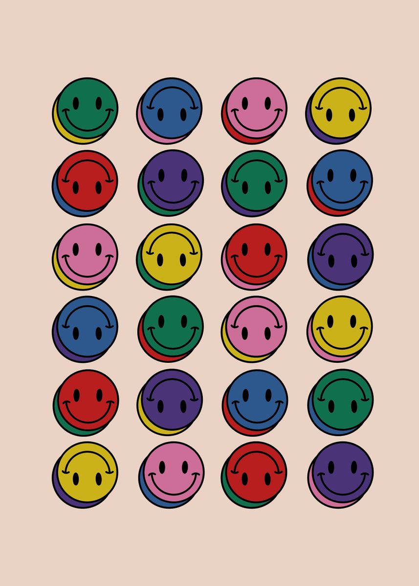 'Funny smile' Poster, picture, metal print, paint by Selja Cute | Displate