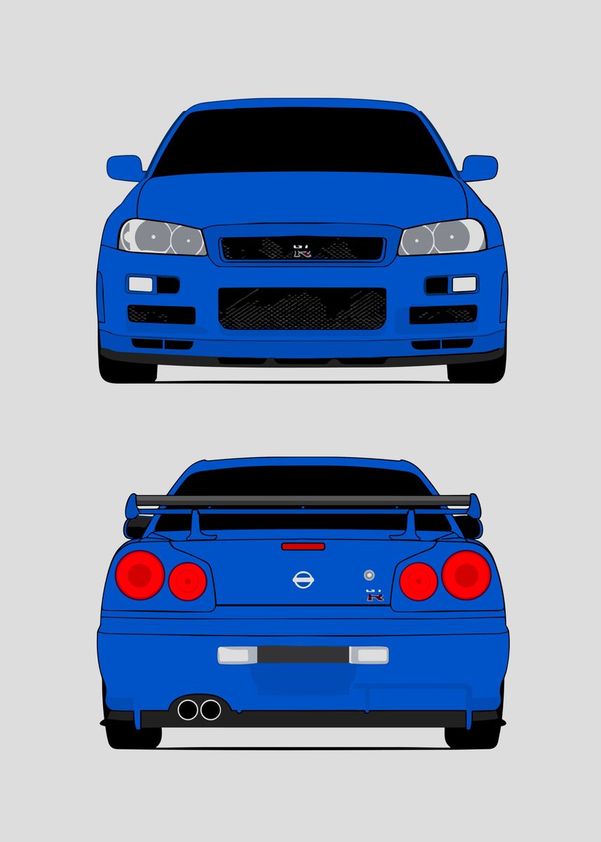 'Blue Car Japan' Poster by Space Trend | Displate