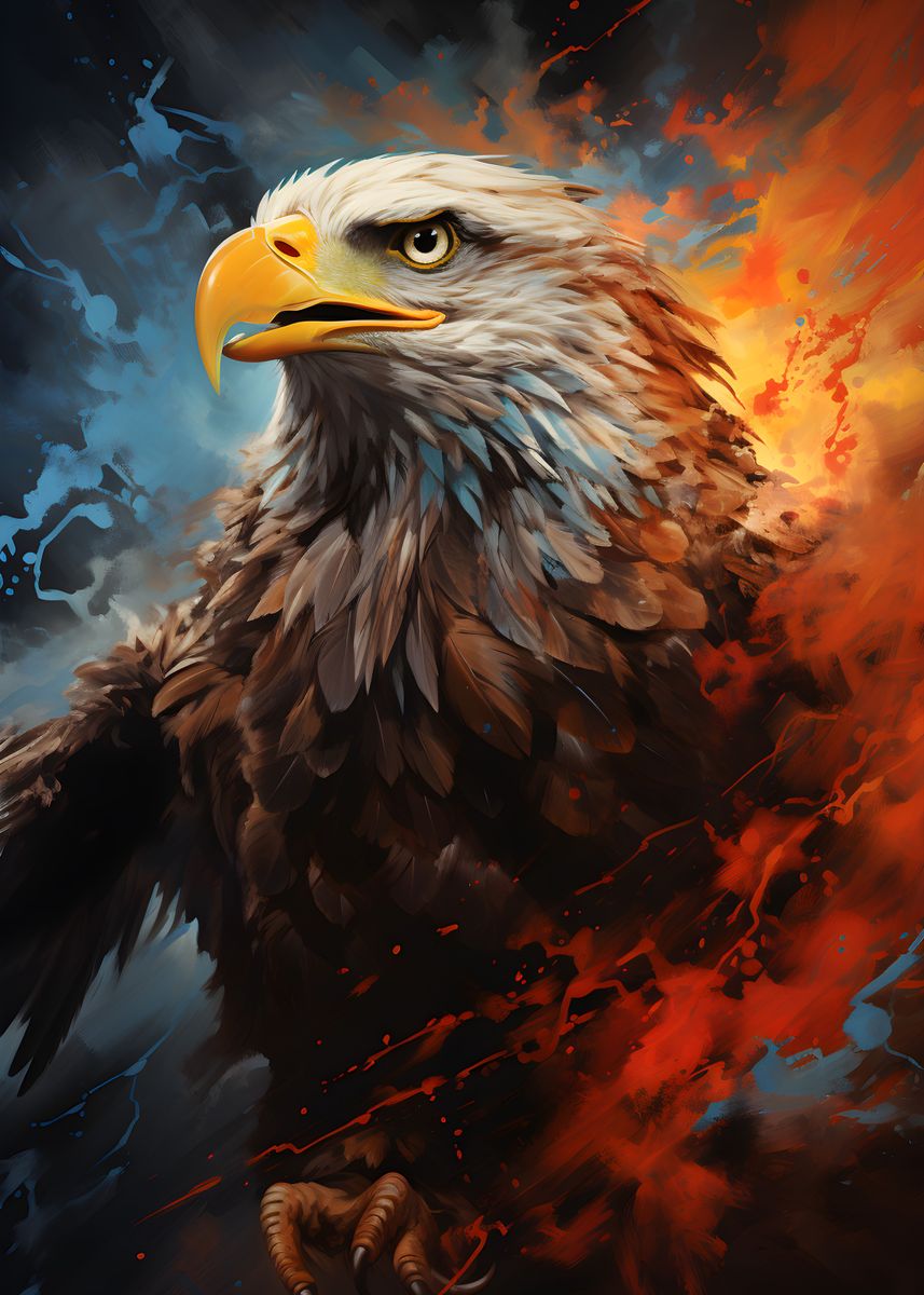 'Colorful Bald Eagle' Poster by Chris Nolan | Displate