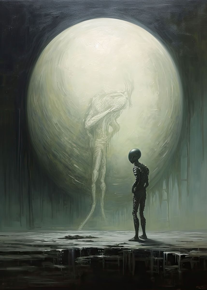 'Moon Alien' Poster, picture, metal print, paint by Stylianos ...