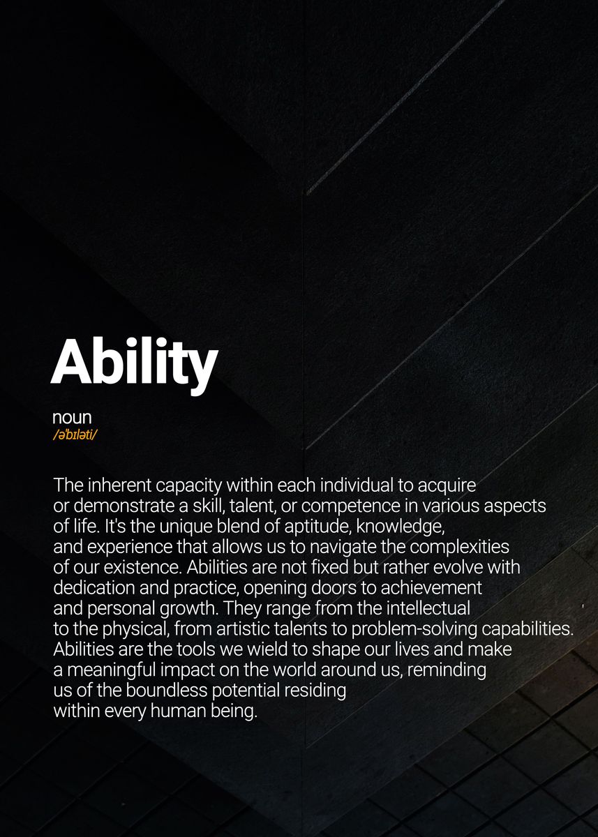 'Ability' Poster, picture, metal print, paint by Mr Penguin | Displate