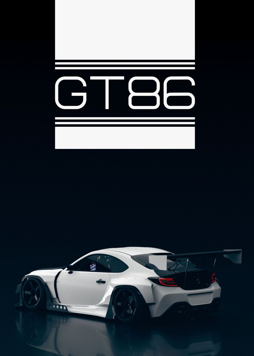 'Toyota GT86 Drift Rocket' Poster, picture, metal print, paint by ...