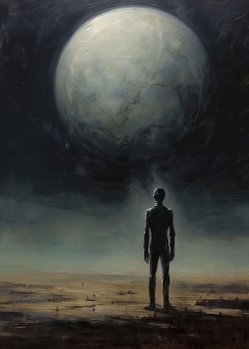 'Moon Man' Poster, picture, metal print, paint by Stylianos Karagiannis ...