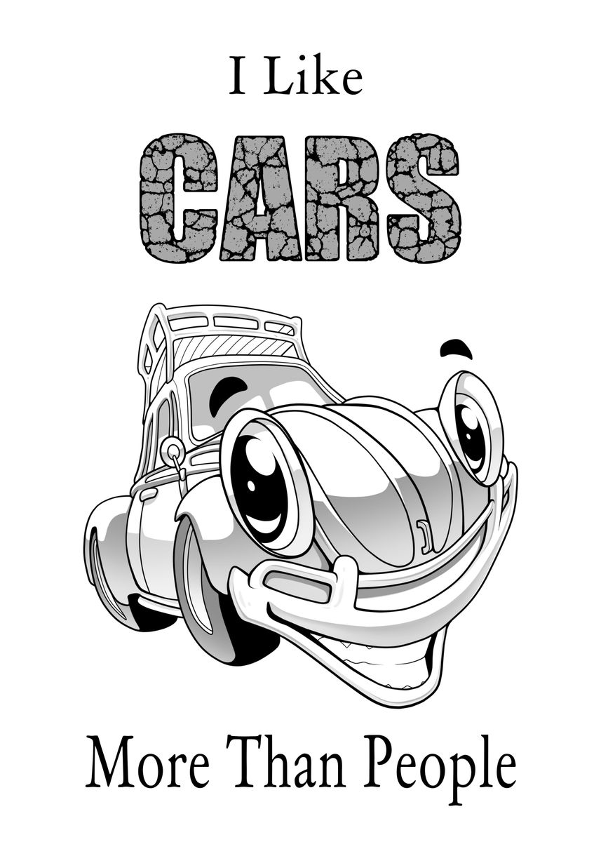 'I like cars' Poster, picture, metal print, paint by Cristiano Reina ...