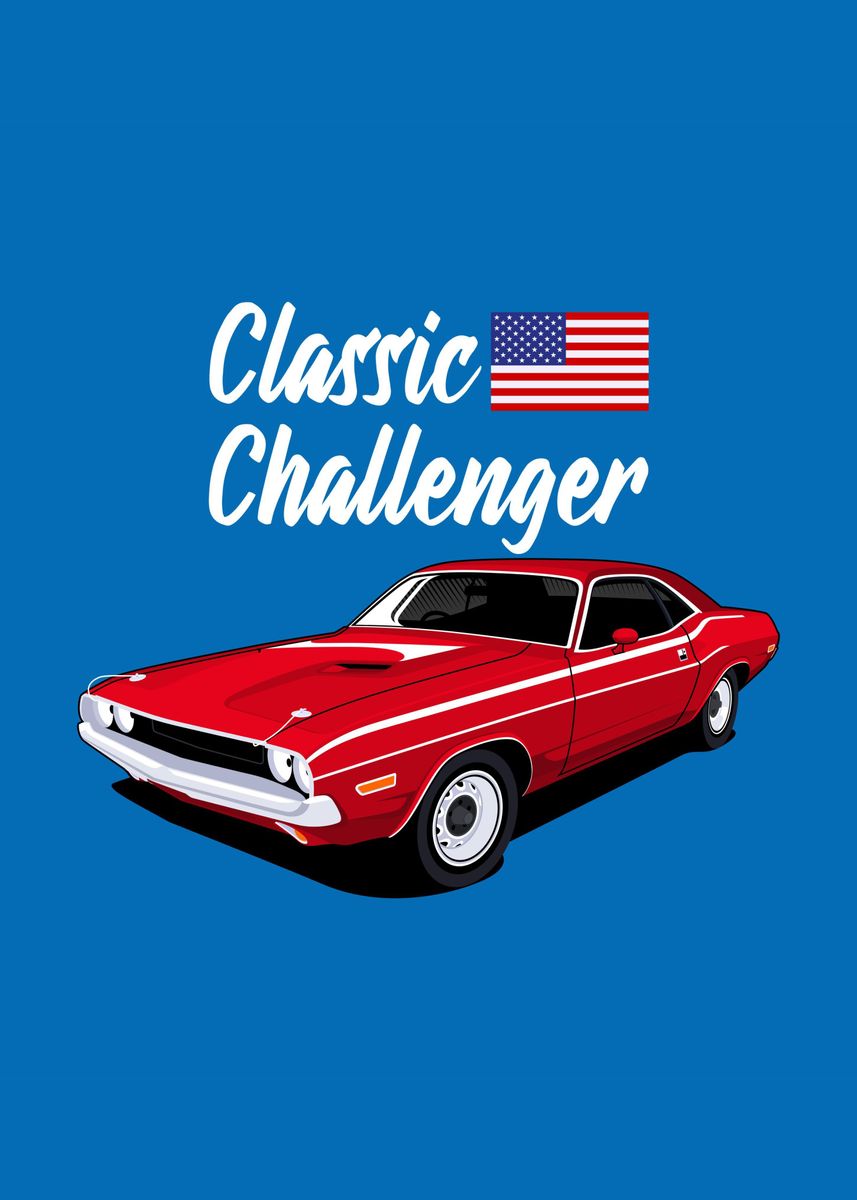 'Classic Challenger Cars' Poster, picture, metal print, paint by Masje ...