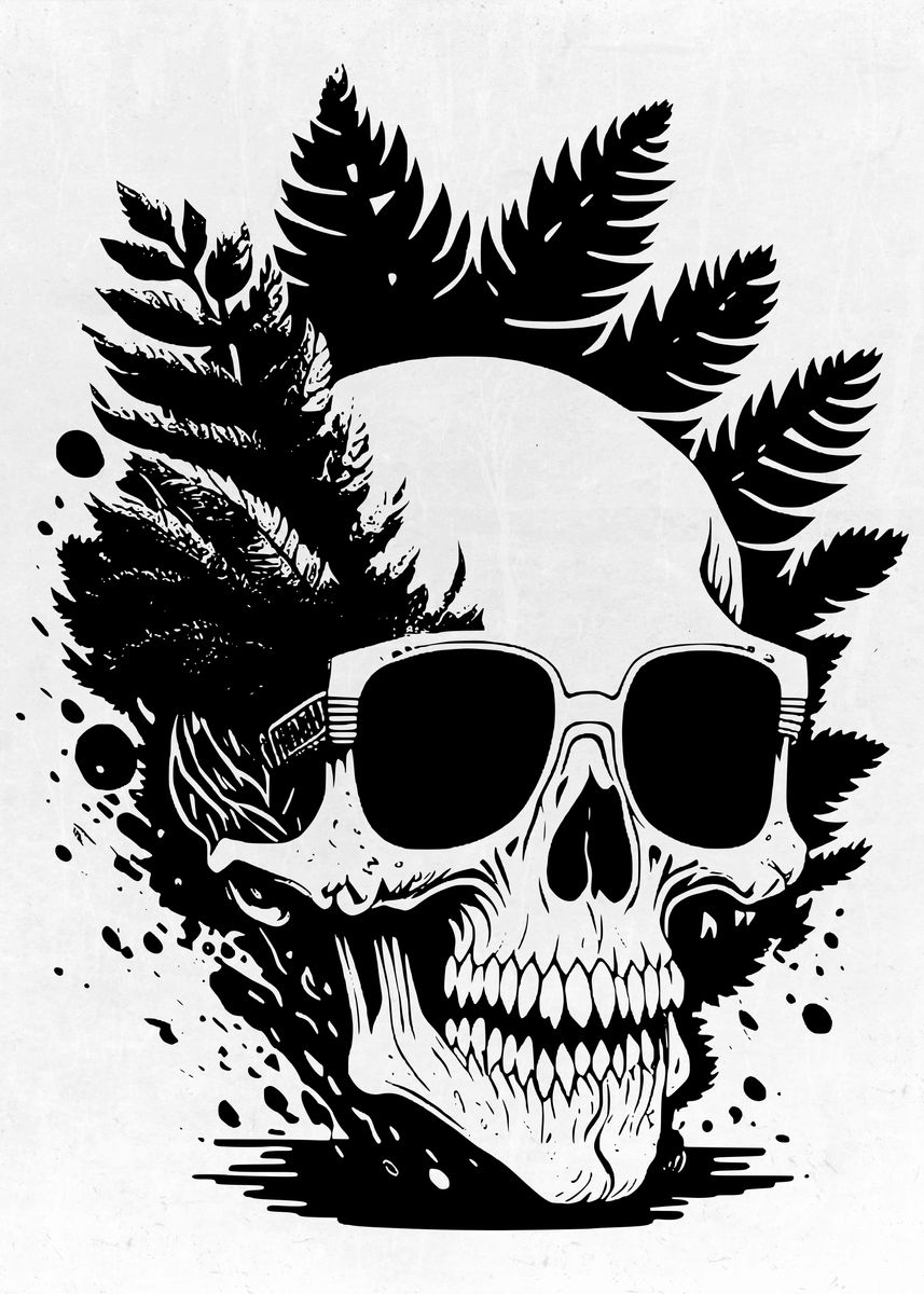 'Psychedelic Ink Skulls ' Poster by Ilya Danilov | Displate