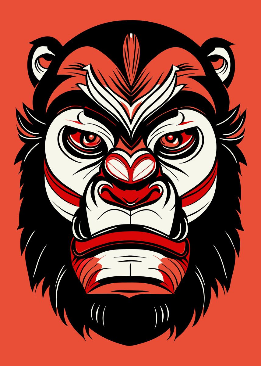 'Abstract gorilla ' Poster by ROBO | Displate