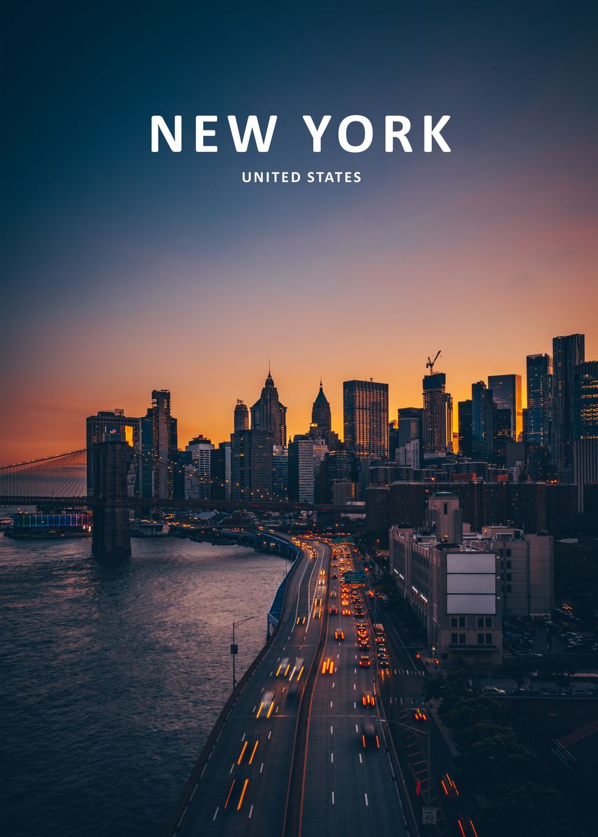 'New York City Night view' Poster, picture, metal print, paint by gani ...