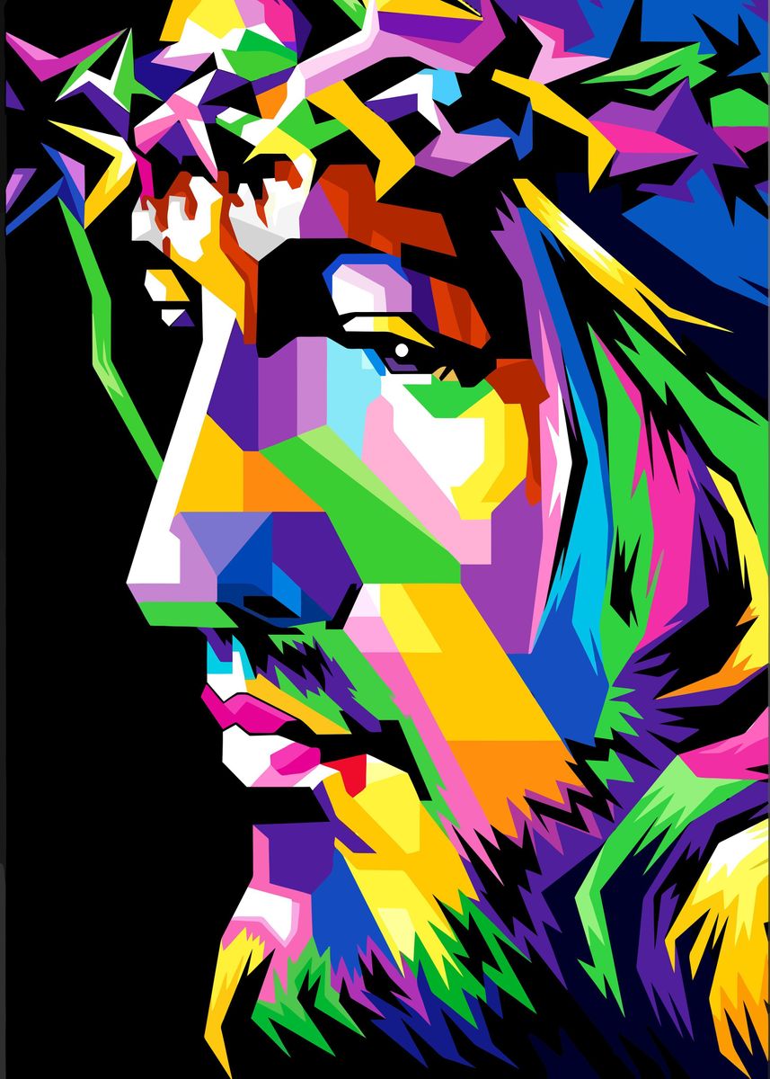 'Jesus' Poster, picture, metal print, paint by REAL VINTAGE | Displate