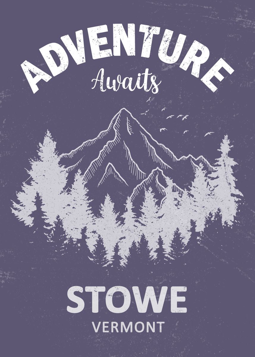 'Stowe Vermont USA Travel' Poster, picture, metal print, paint by ...
