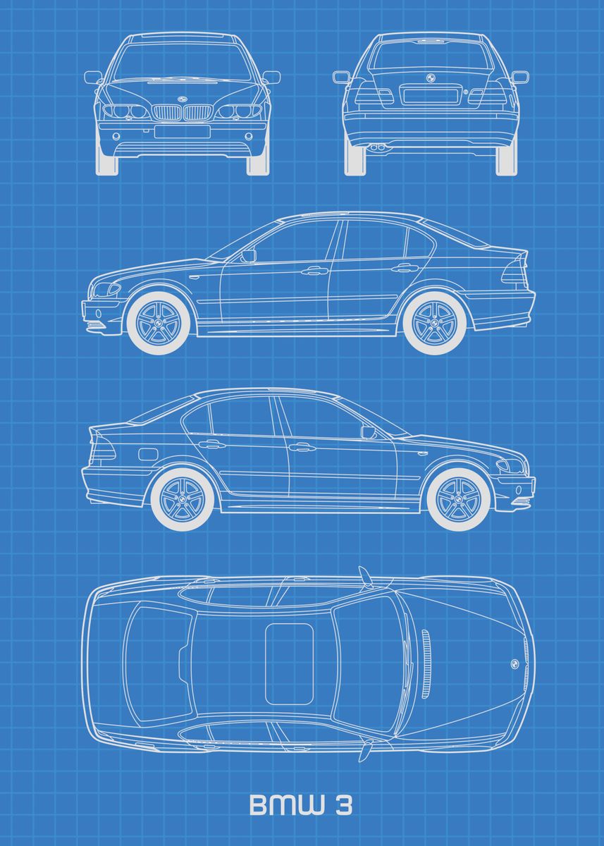 'BMW 3' Poster, picture, metal print, paint by Aleksandras Palivonas ...