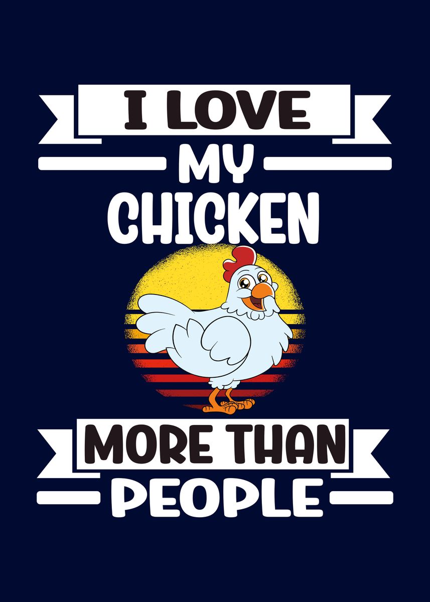 'Funny Chicken Cute Chicken' Poster, picture, metal print, paint by ...