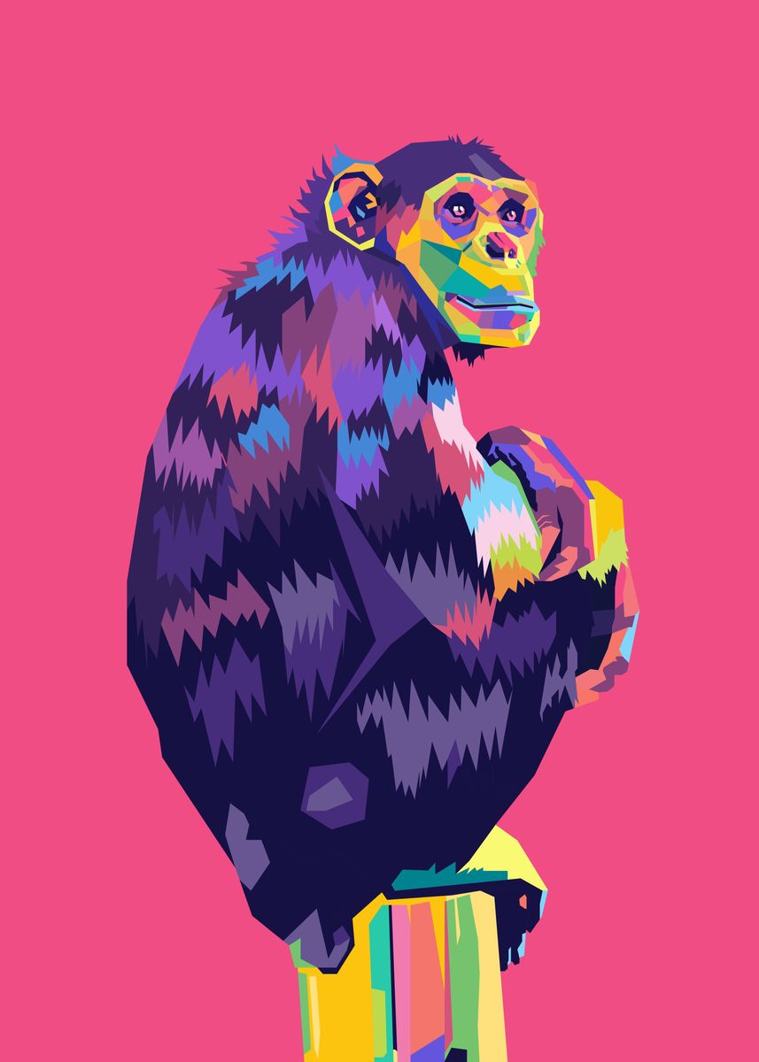 'Monkey Pop Art' Poster, picture, metal print, paint by Zaenal Art ...