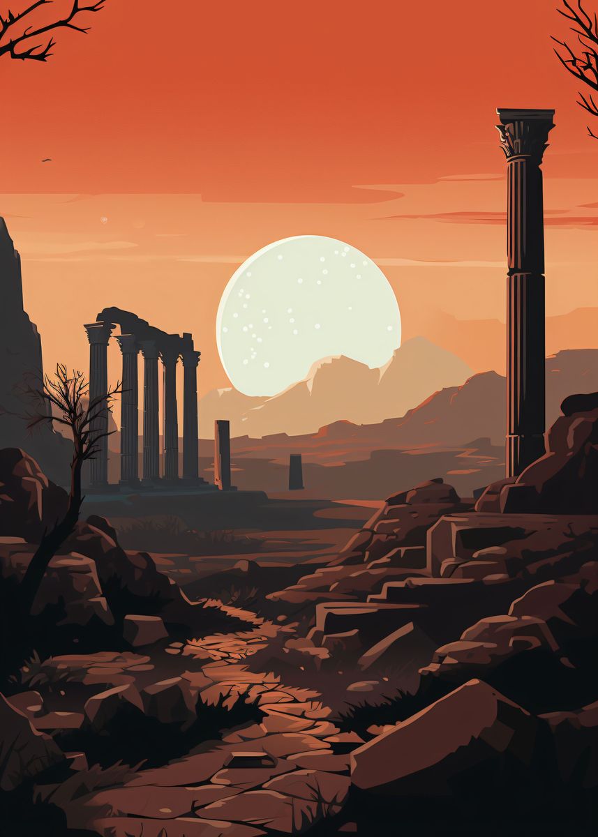 'The Vintage Ancient Ruins' Poster, picture, metal print, paint by ...