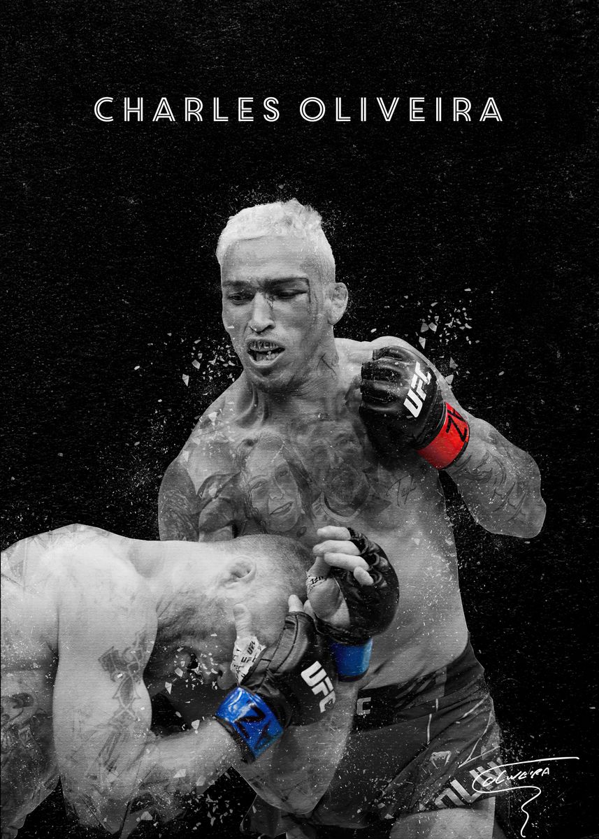 'Charles Oliveira ' Poster, picture, metal print, paint by SA KE | Displate