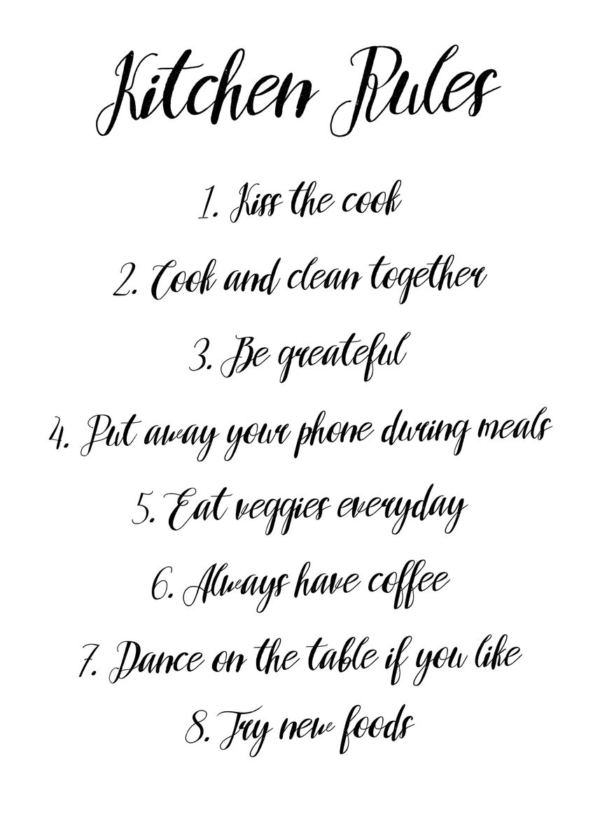 'Kitchen Rules' Poster, picture, metal print, paint by dkDesign | Displate