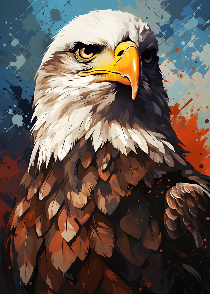 'Bald Eagle Stare' Poster, picture, metal print, paint by Chris Nolan ...