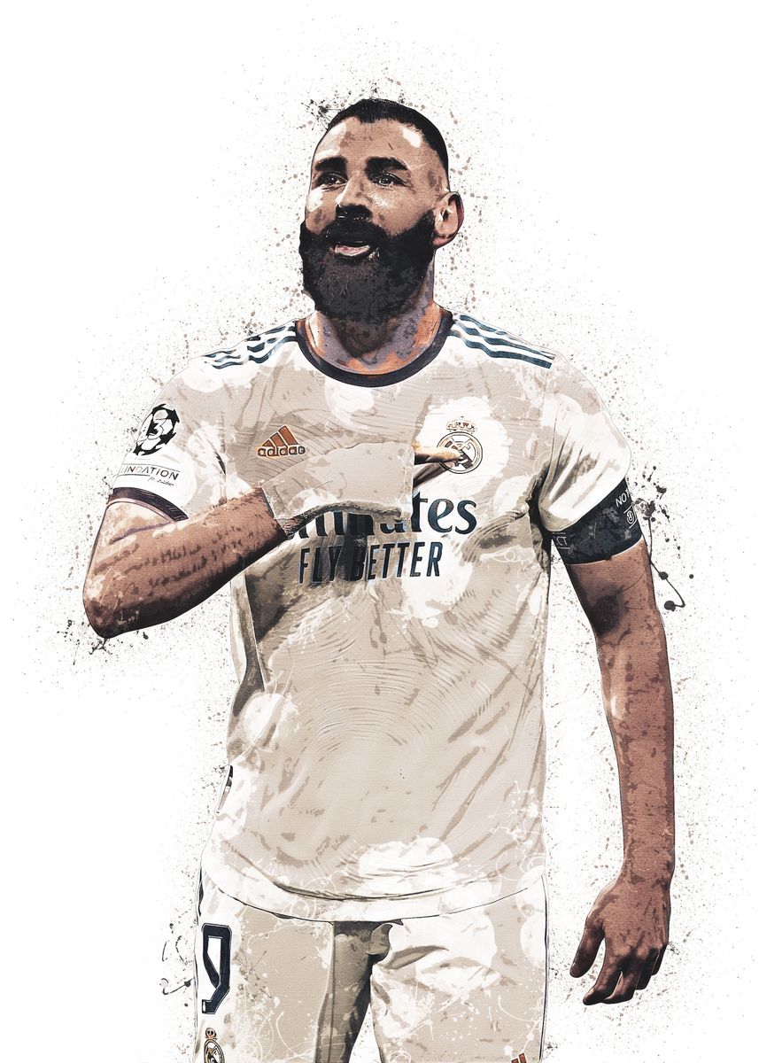 'Karim Benzema ' Poster, picture, metal print, paint by Ollie Reid ...