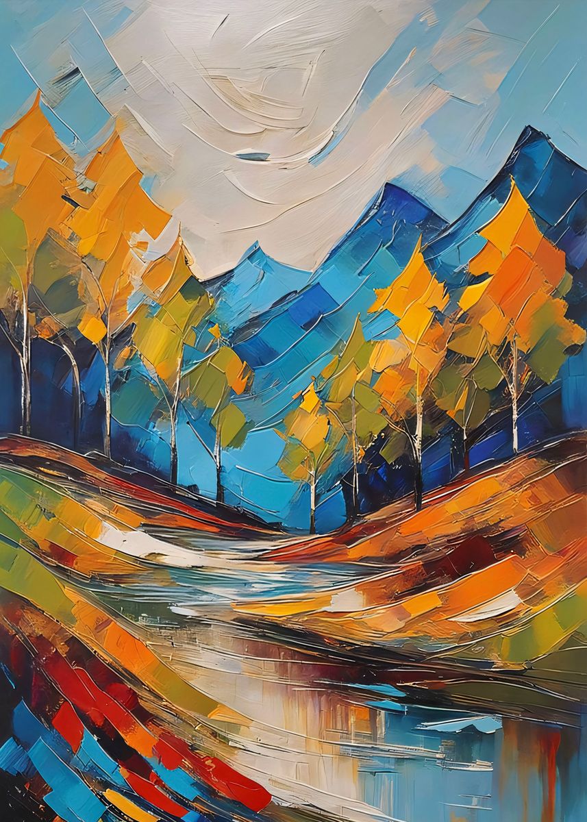 'Expressionism Landscape' Poster, picture, metal print, paint by Wes ...