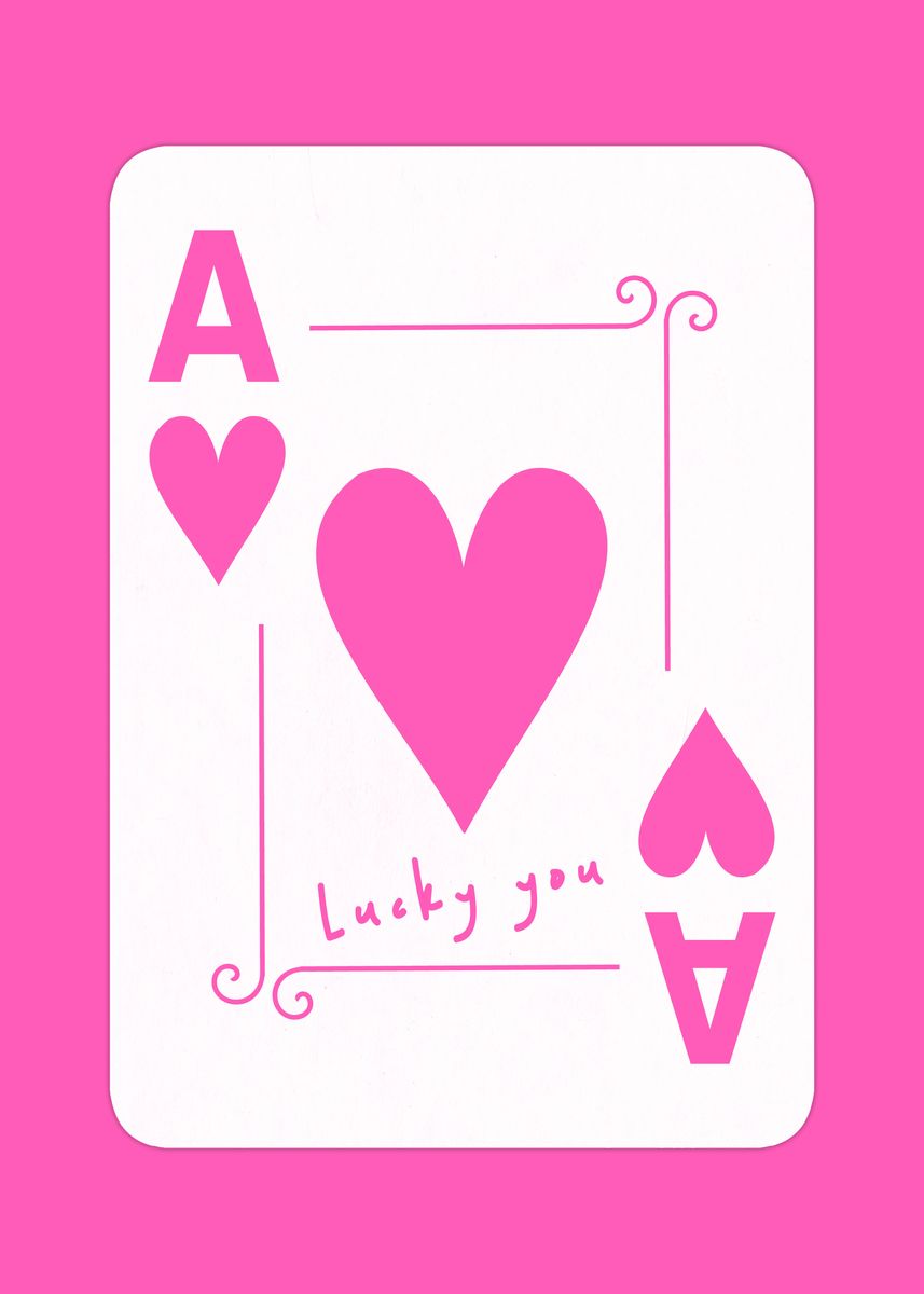 'Pink Ace Card' Poster, picture, metal print, paint by Cris de Almeida ...